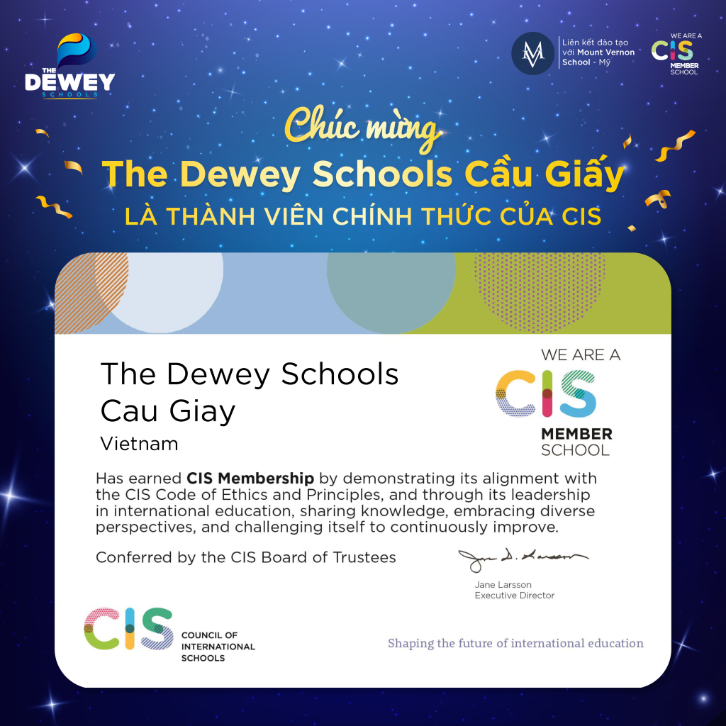 The Dewey Schools Cầu Giấy gia nhập các trường quốc tế CIS